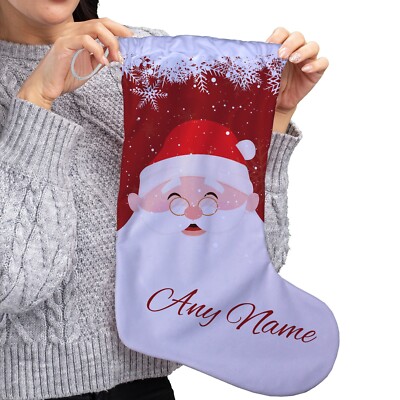 Personalised Christmas Stocking - Santa Face - Customised Gift | eBay