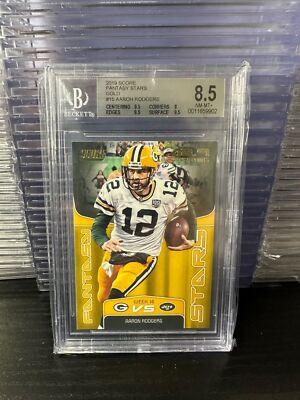 2019 Score Fantasy Stars Gold Aaron Rodgers #15 BGS 8.5 | eBay
