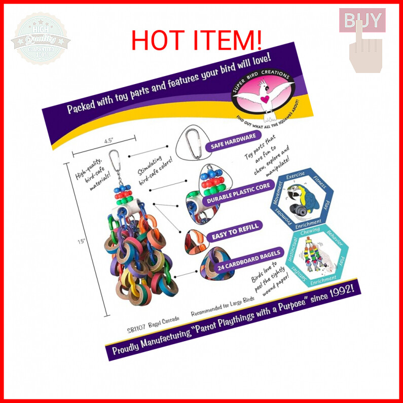 Super Bird Creations SB1107 Bagel Cascade Bird Toy - Durable ...