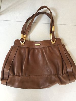 Modalu London Leather Handbag Bag. Colour Tan with Gold Rings Studs | eBay