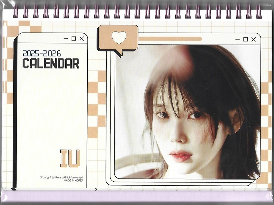IU Photo Calendar 2025 & 2026 +[Post Card 12P/ Sticker 3P Set] K-POP ...