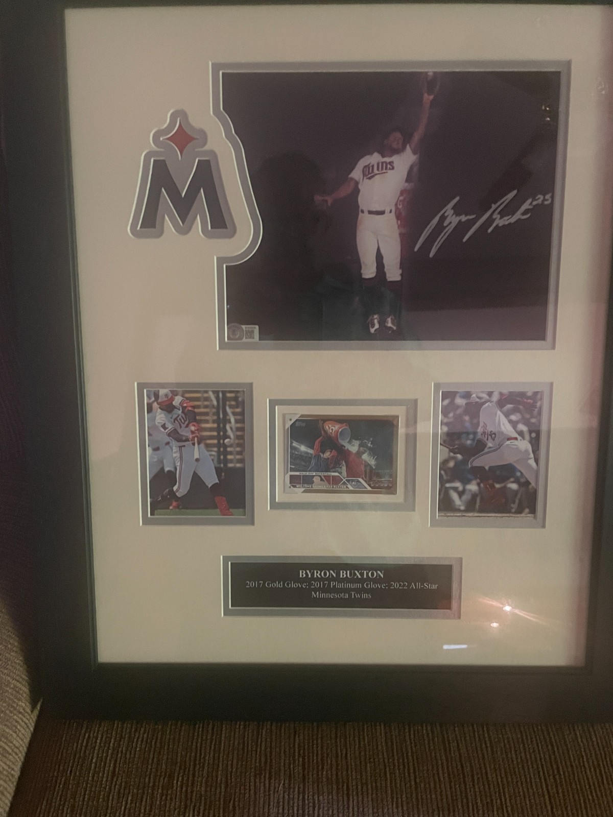 Byron Buxton Minnesota Twins Signed Autographed 8x10 in 19x23 wooden ...