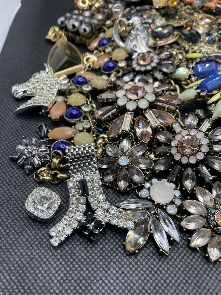 Nothing Wearable- All Broken-Junk Jewelry Craft Rhinestones & More 2lbs ...