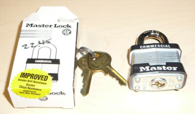 Commercial Master Lock Hardened Laminated Padlock with skirt 1.75" wide ...