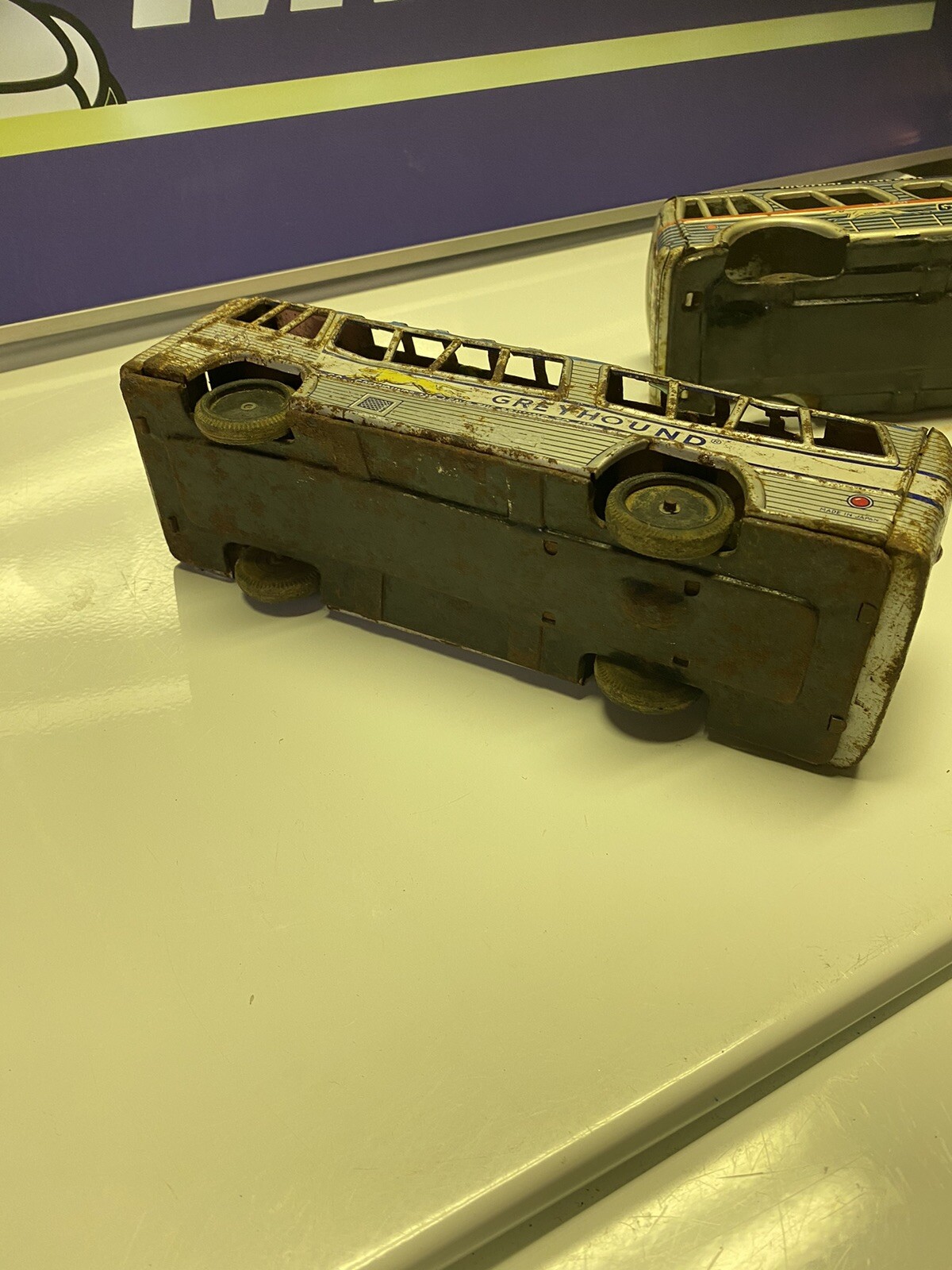 Lot of 2 Tin Litho Friction Greyhound Buses 50s World Fair / 60s ...