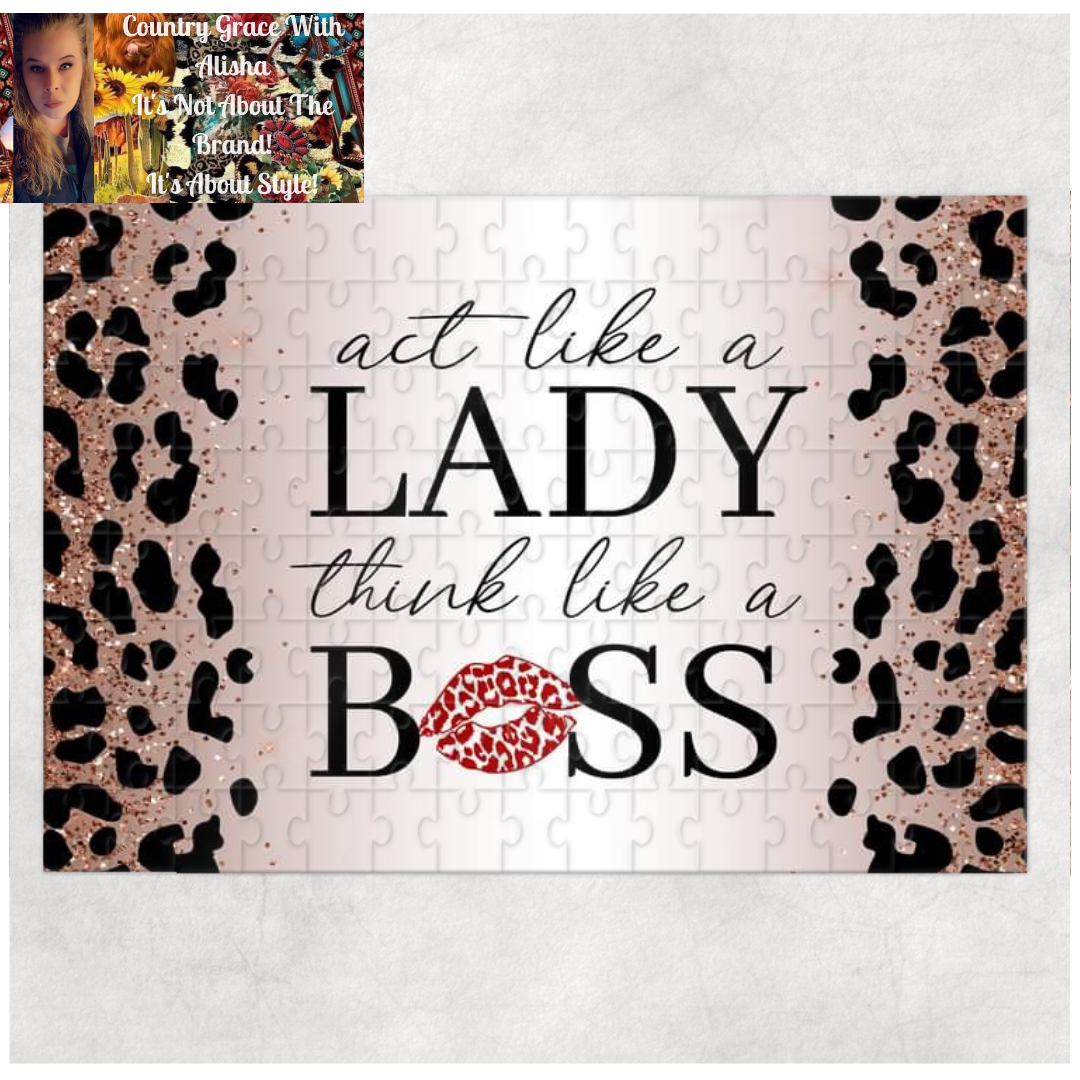 Lady Boss Animal Print Puzzle 120 Piece Custom Handmade Jigsaw Puzzle ...