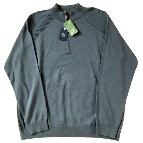 FootJoy Mens Large Half-Zip Golf Sweater Heather Storm Blue New | eBay