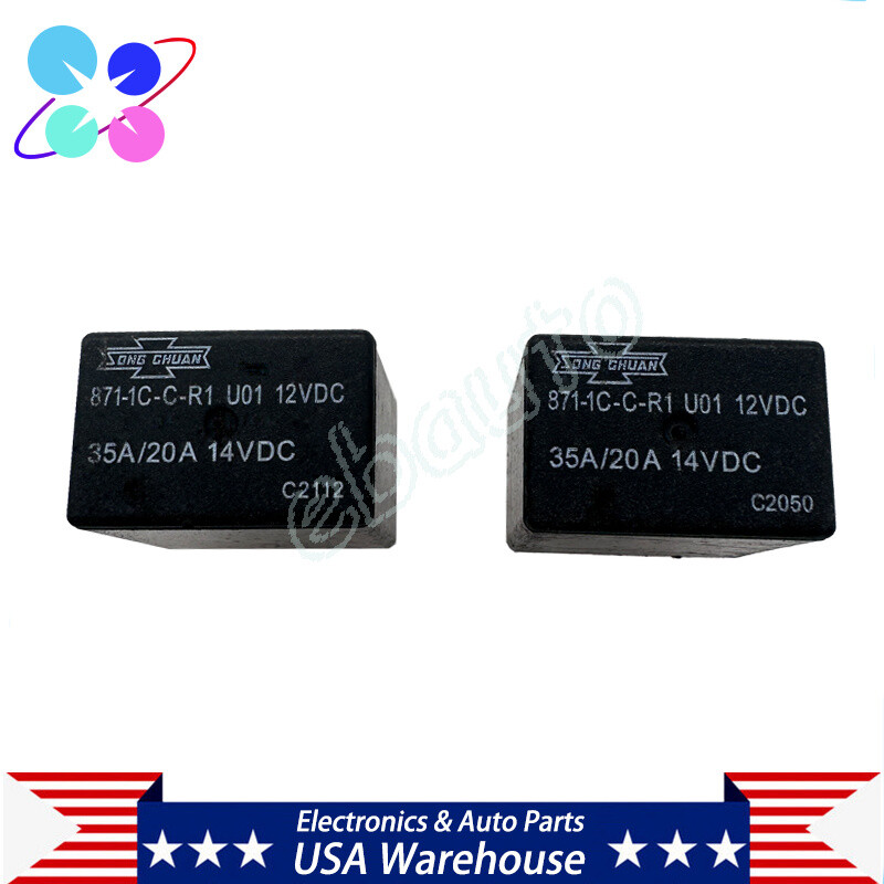 2PCS 871-1C-C-R1-U01 Power Relay For Song Chuan 12VDC 20A/35A 14VDC 5 ...