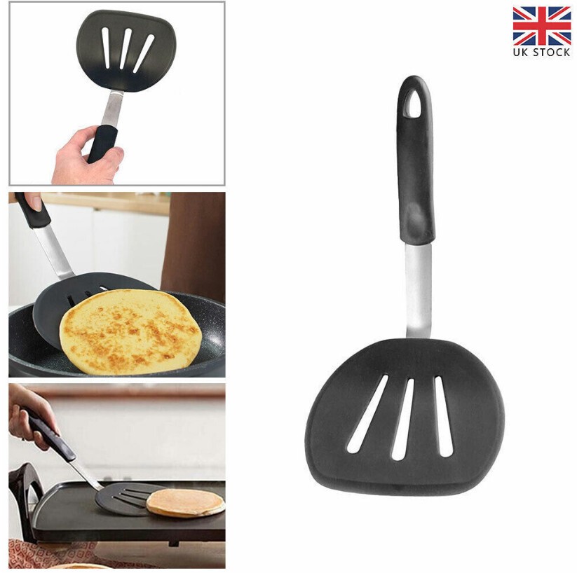 Silicone Spatula Nonstick Fish Slice Egg Slotted Turner Kitchen Cooking ...
