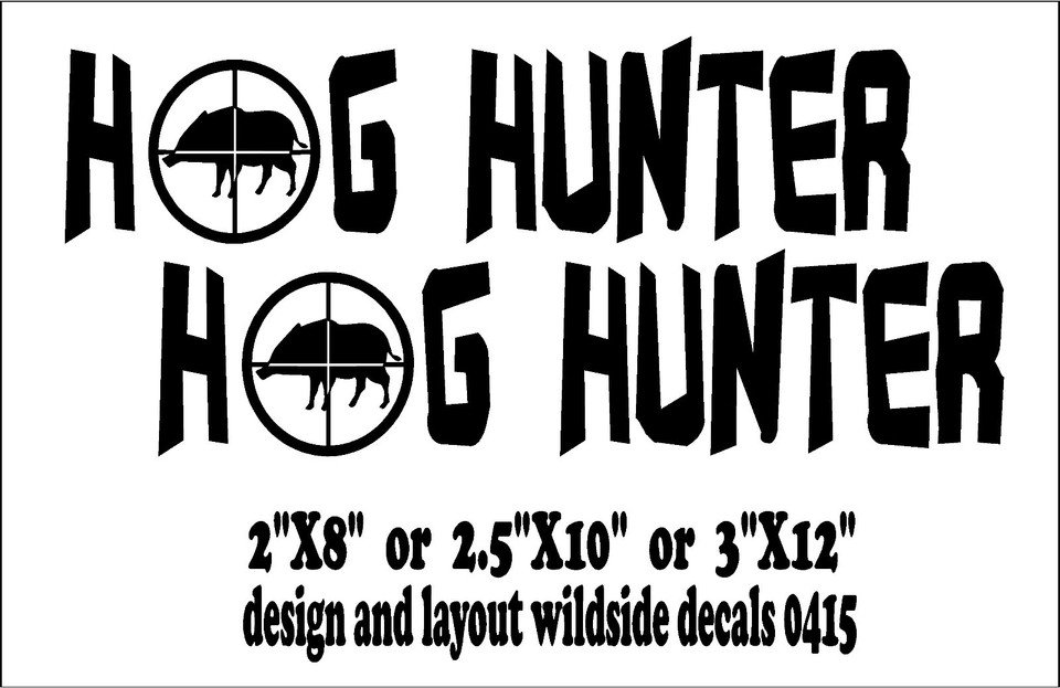 Hog Hunter Decals Set of Two wild boar car truck window vinyl decal ...