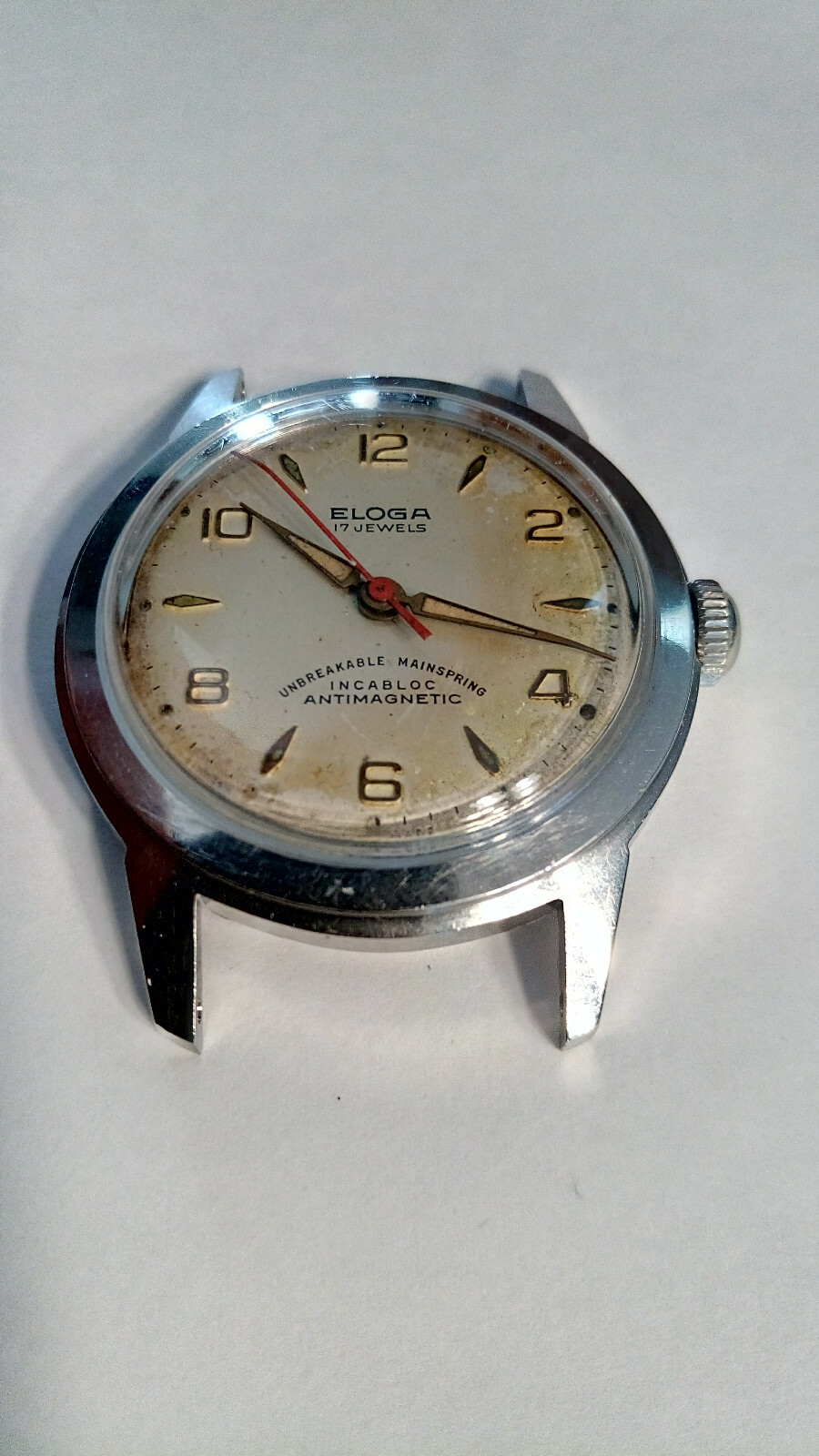 Vintage ELOGA 17 Jewel Water Resistant with Red Second Hand All ...
