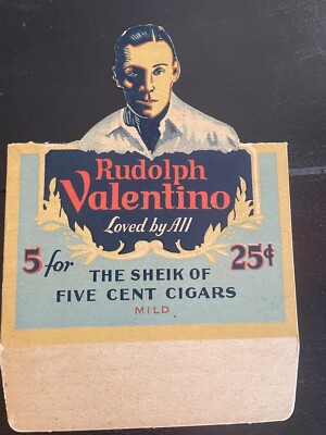 Rudolph Valentino Super Rare 1920's Cigar Box The Sheik of 5 Cent ...