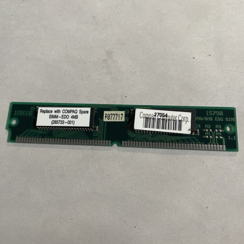 Vintage Compaq 4MB EDO 285733-001 1MX16 Memory 72-Pin 2-Chip SIMM Ram ...