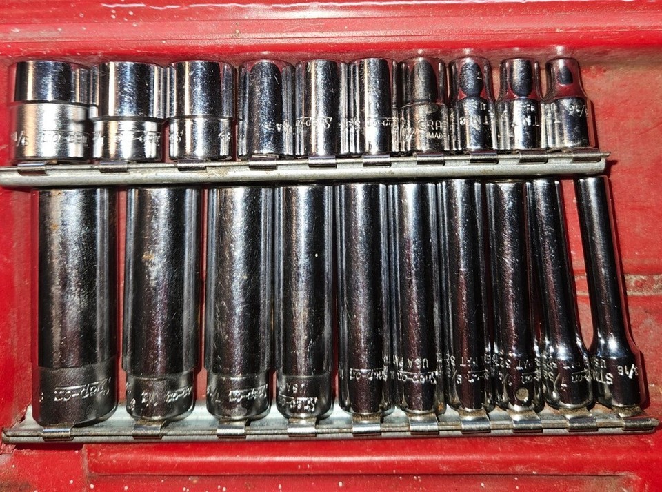 SNAP-ON TOOLS 1/4" DRIVE SAE 6PT DEEP/SHALLOW SOCKET SET, w/MATCO ...