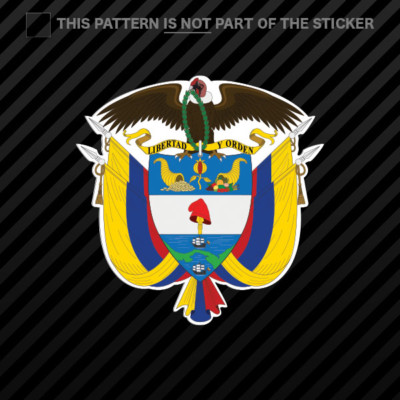 Colombian Coat of Arms Sticker Self Adhesive Vinyl Colombia flag COL CO ...