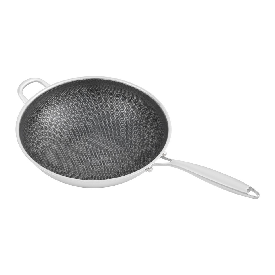 316 Stainless Steel Honeycomb Wok Stainless Steel Cooking Pan 36 cm ...