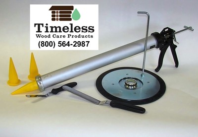 COX 34 OZ. BULK CAULK GUN, PLATE, AND TROWELS FOR CHINKING LOG HOMES ...