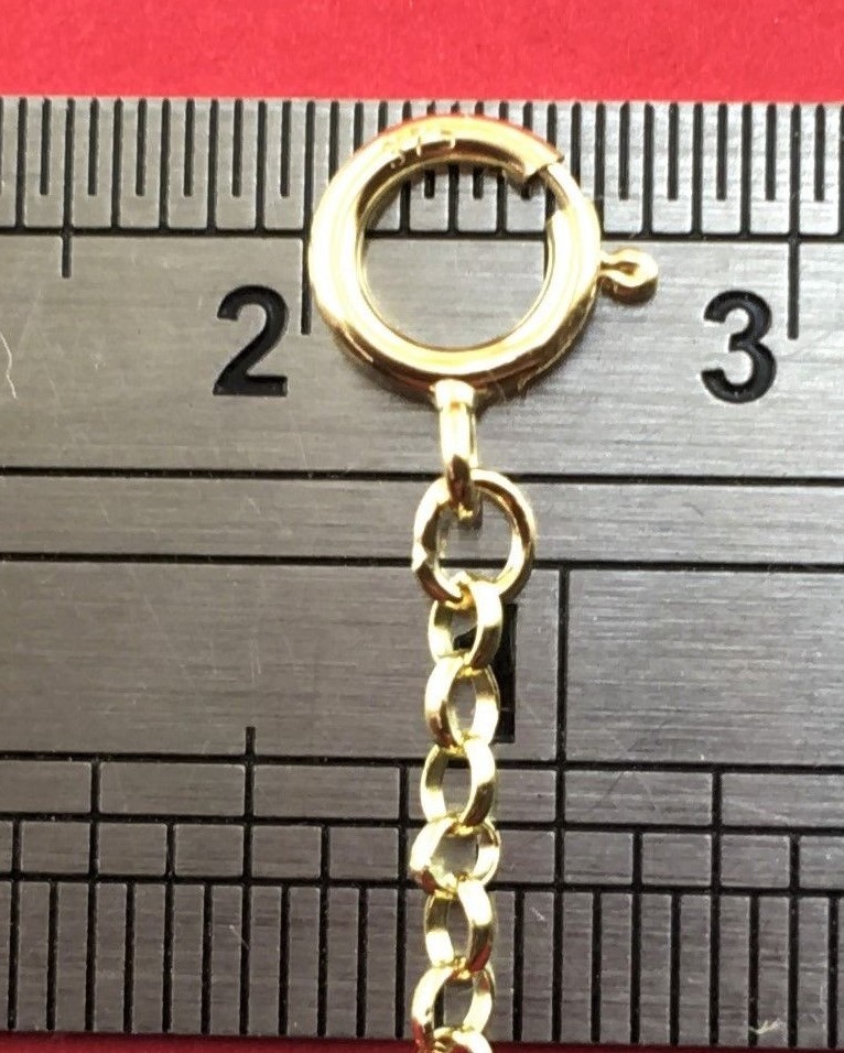 9ct Gold Safety Chain Strong Extender Bracelet Necklace Connecting Ring ...