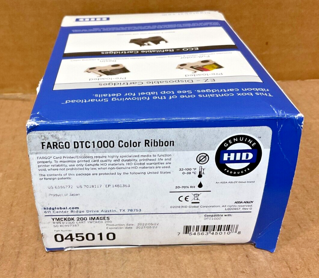 HID Fargo SmartLoad Ribbon Cartridge DTC1000 045010 ️ ️ OPEN BOX ️ ️ | eBay