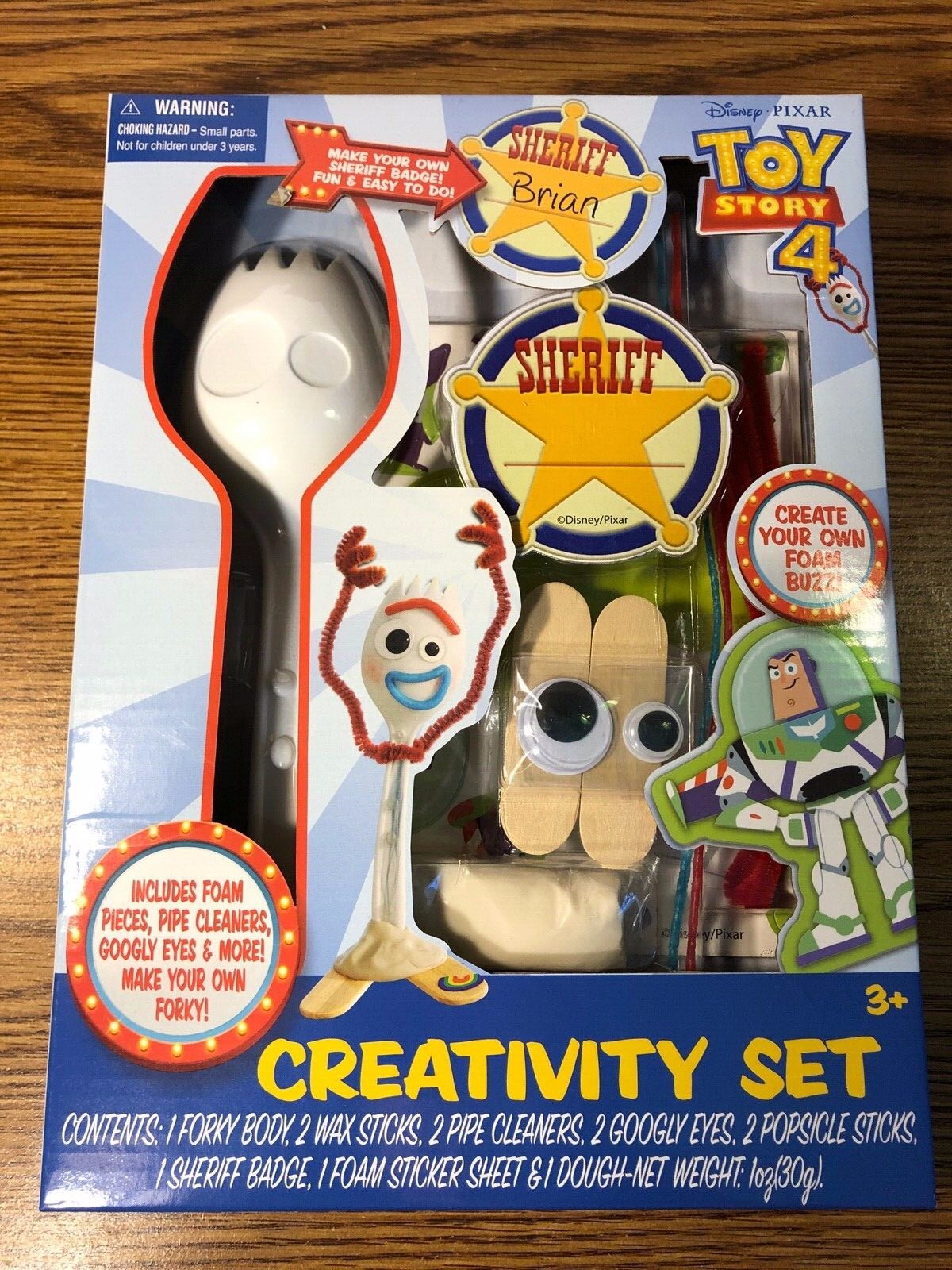 Toy Story 4 Creativity Set Disney Make Your Own Forky Sheriff Badge Kit ...