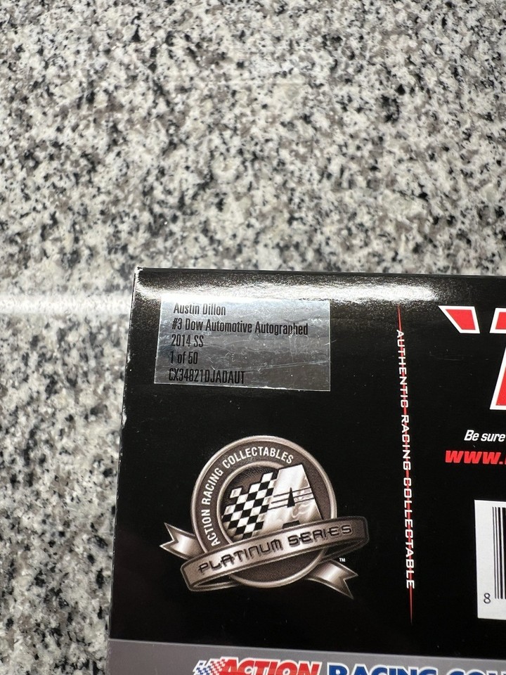 🟥🟥 AUSTIN DILLON AUTOGRAPHED 2014 CHEVY SS 1/24 DOW LOW DIN 2 of 50 ...