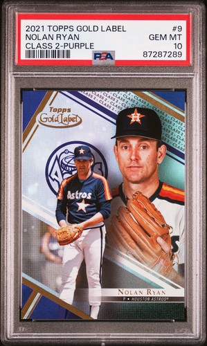 Nolan Ryan 2021 Topps Gold Label #9 Class 2-Purple Houston MLB # /75 PSA 10 Gem | eBay