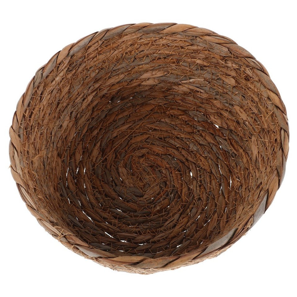 Mini Rattan Storage Basket Boho Wicker Round Desk Organizer Small | eBay