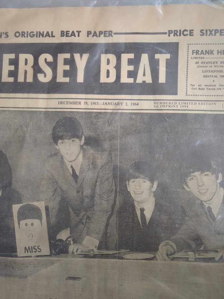 Beatles Mersey Beat newspaper reprint of 1964 is in great cond never ...