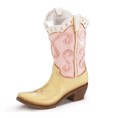 Pink Ladies Cowboy Cowgirl Boot Vase - Great Western Country Home ...
