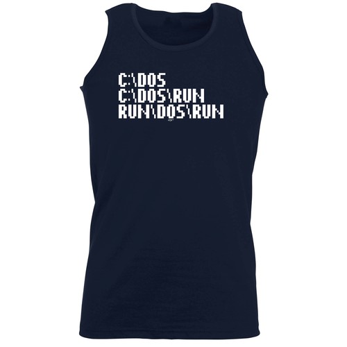 C Dos Run Computer Funny Gift Novelty Tank Top Vest Singlet Gifts | eBay