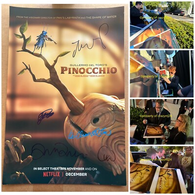 5 Signed Guillermo del Toro Gregory Mann Christoph Desplat Pinocchio ...