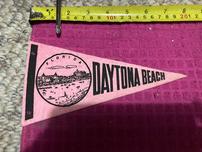 VTG Daytona Beach Florida FL Souvenir Pennant OCEAN Drive on Beach ...