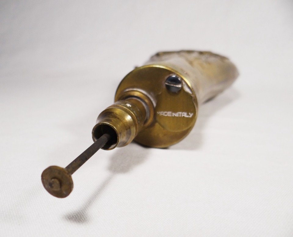 Vintage American Civil War Style Brass Gun Powder Flask Made in Italy 8 ...
