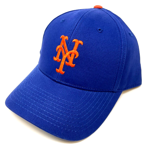 MLB NEW YORK METS LOGO ROYAL BLUE ADJUSTABLE CURVED BILL BASEBALL HAT ...