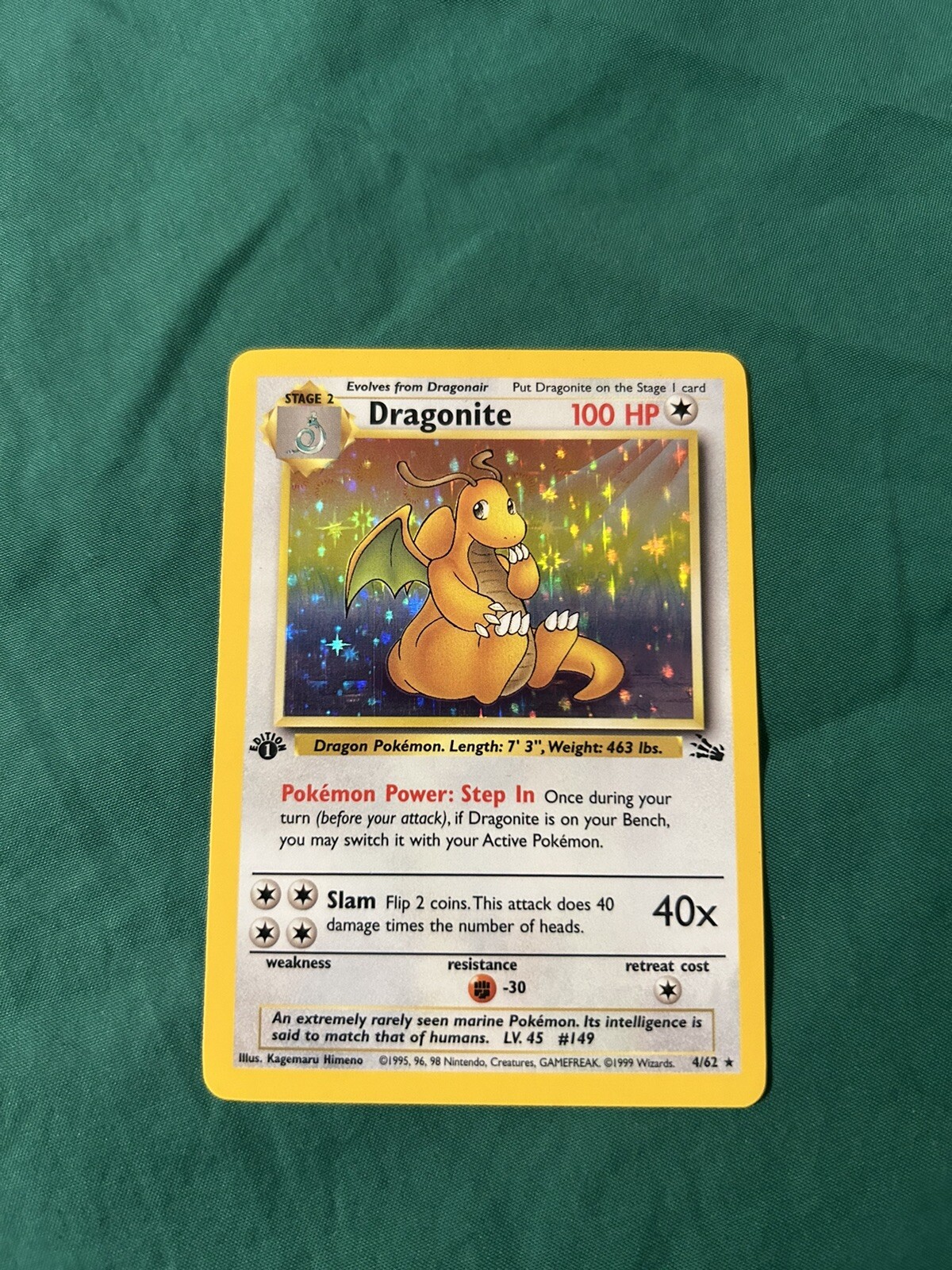 Pokémon TCG Dragonite Fossil 4/62 Holo 1st Edition Holo Rare | eBay