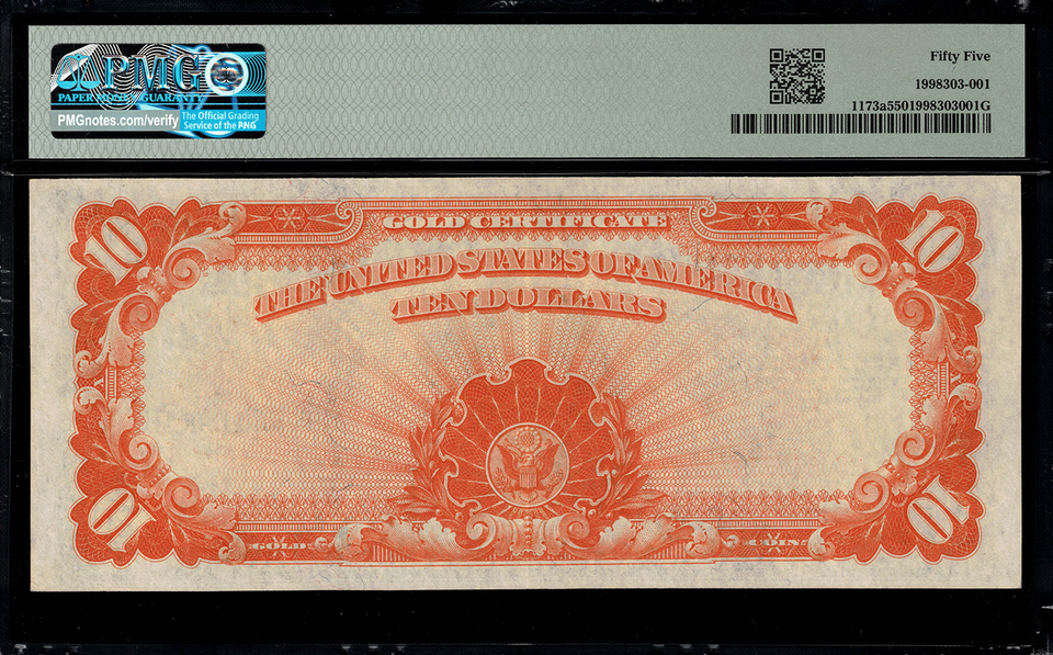 1922 $10 Gold Certificate FR-1173a - Graded PMG 55 - About Uncirculated ...