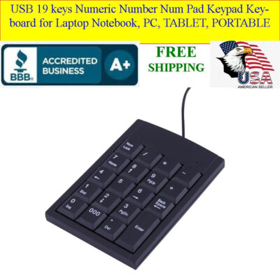 USB 19 keys Numeric Number Num Pad Keypad Keyboard for PC DEVICE ...