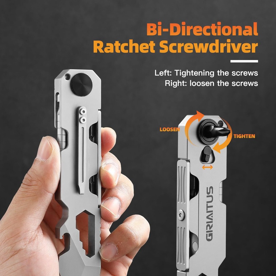 Edc Pry Bar Multitool With Bidirectional Ratchet Screwdriver ...