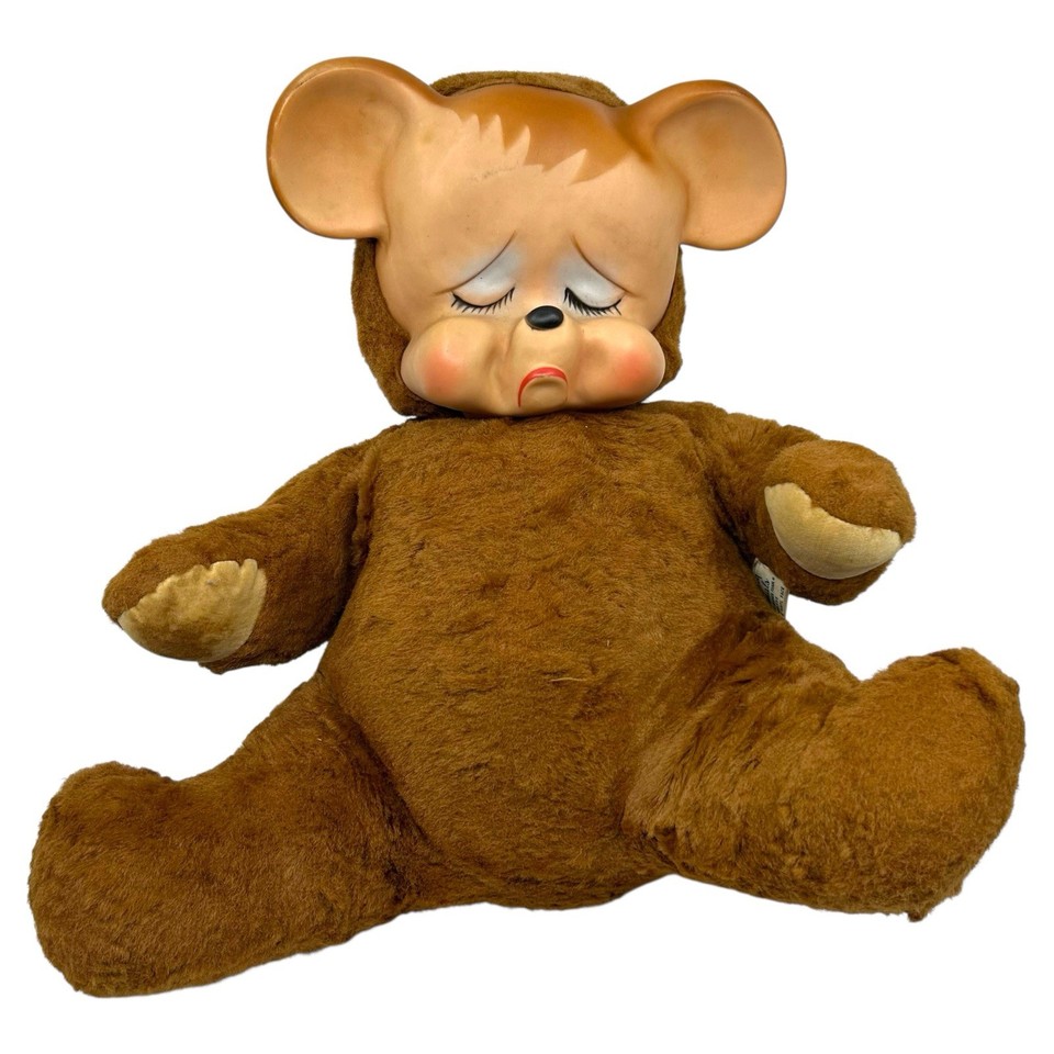 Knickerbocker Pouting Animals Rubber Face Brown Teddy Bear Set 13” + 5 ...