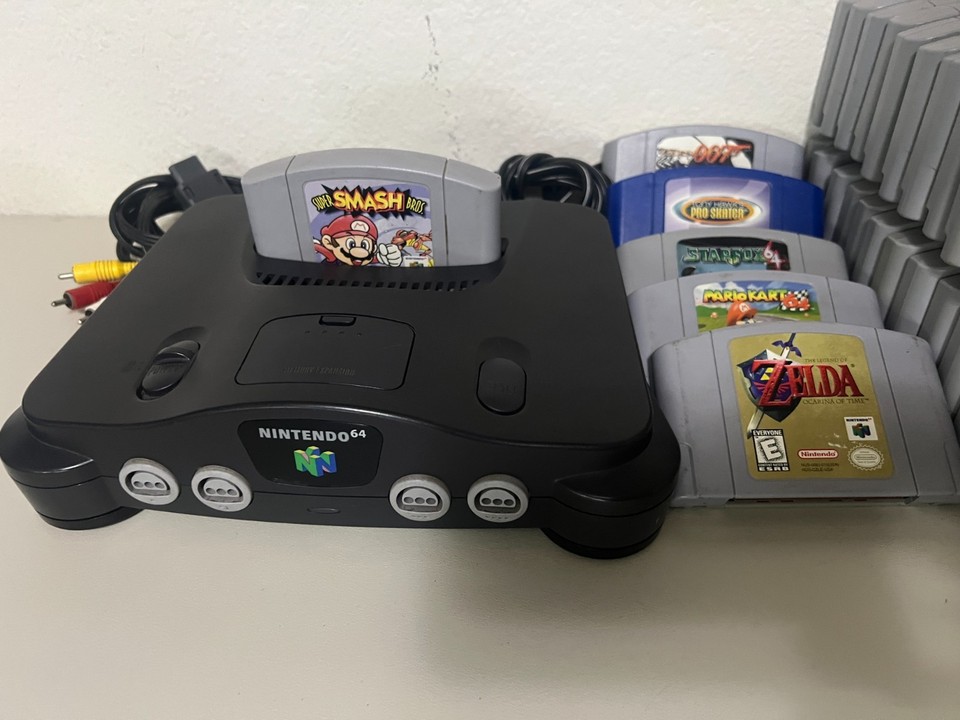 Nintendo 64 N64 Console Bundle + 6 Controllers + 25 Games | Tested ...