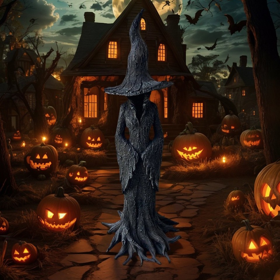 Halloween Witch Statue Witch Sculpture Resin Witch Figure for Home ...
