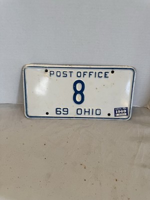 RARE 1969 Ohio Post Office Single Digit License Plate | eBay