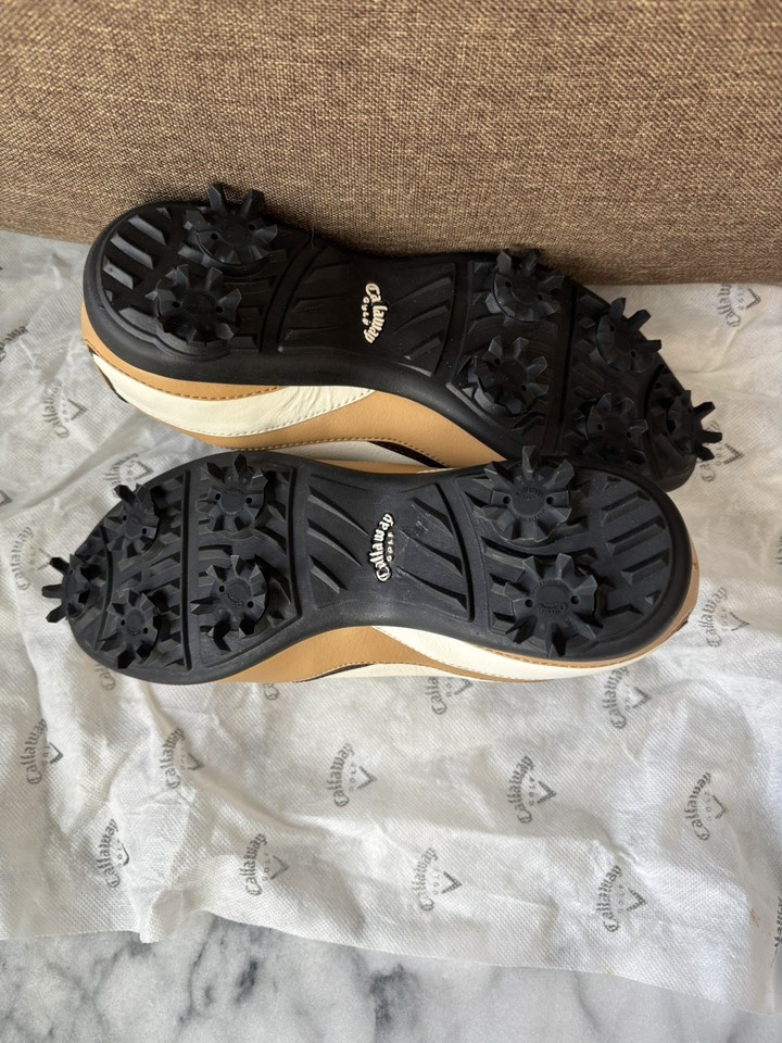 Callaway Women's Leather Bella Golf Shoes Sz 6 White Bronze W456-22 | eBay