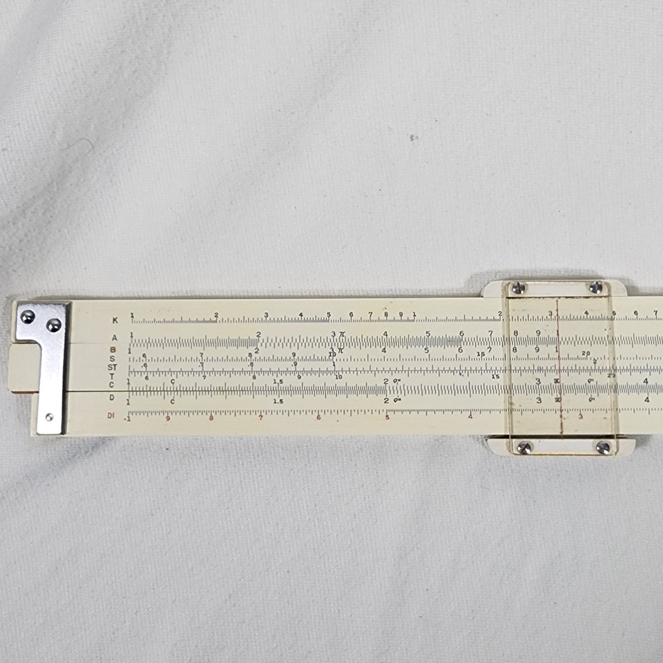 RELAY Slide Rule No. 153 Bamboo & Leather Case, USAFI Study Guide 1962 ...