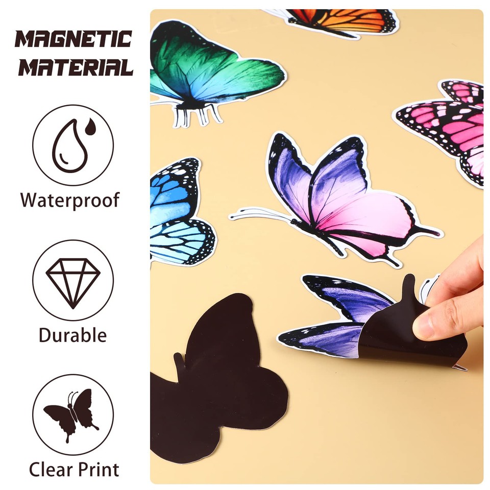 12 Pieces Butterfly Magnets Butterfly Car Magnet Fridge Magnets Art ...
