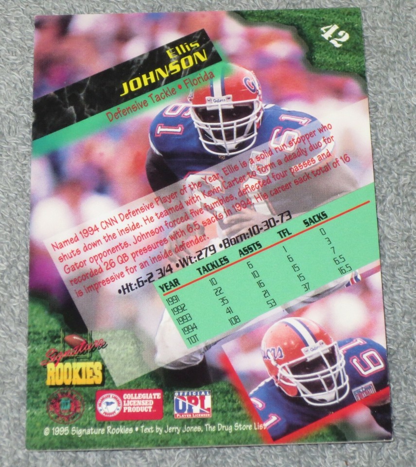 ELLIS JOHNSON 1995 Signature Rookies #42 Signed Autograph /7750 Card | eBay