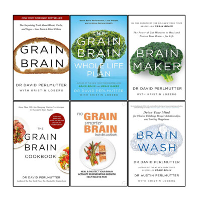 David Perlmutter 6 Books Collection Set Brain Wash & Maker ,Grain Brain ...