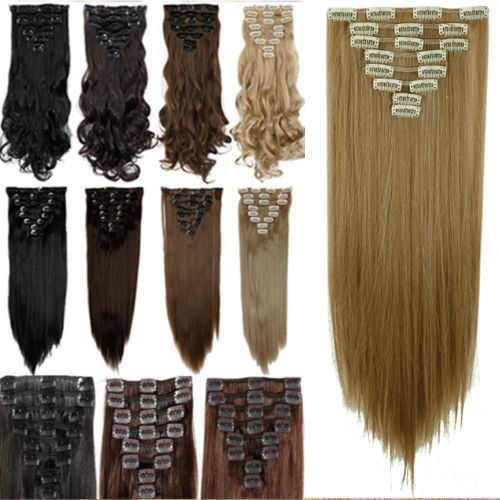ON CLEARANCE Clip in 100% Real Natural as Human Hair Extensions 8 Pcs ...