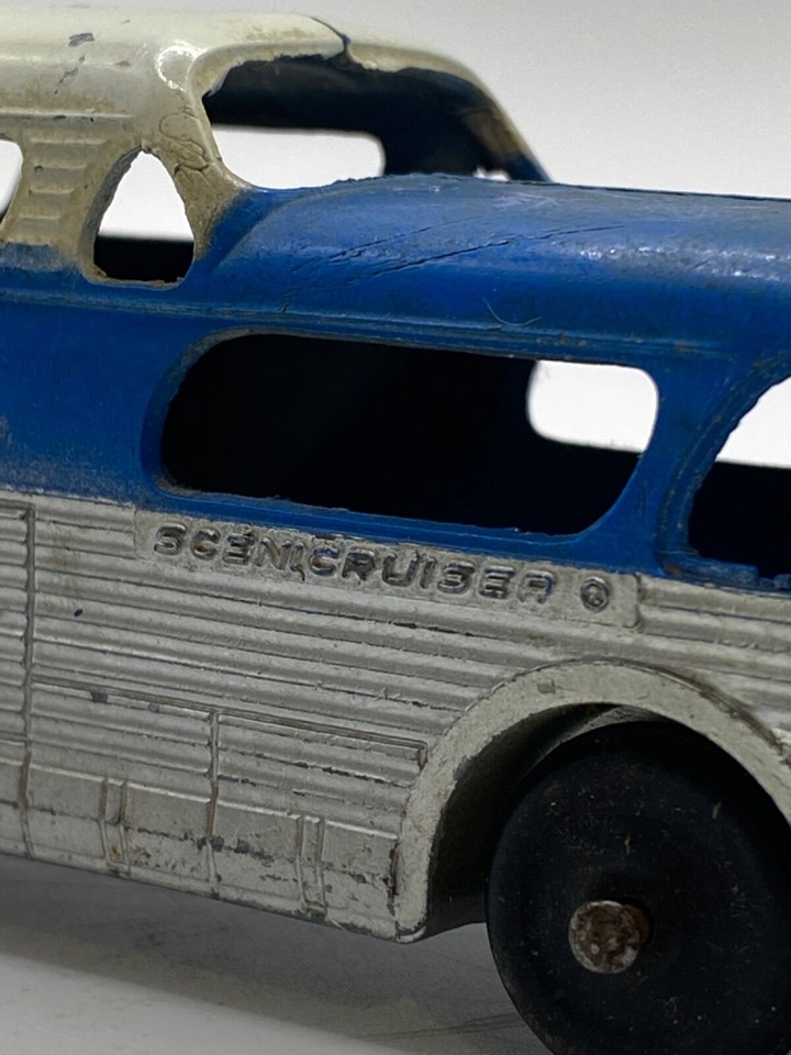 Vtg Tootsie Toy Greyhound Scenic Cruiser Metal Toy Bus Double Decker ...