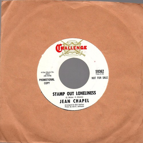JEAN CHAPEL SINGLE PROMO CHALLENGE " STAMP OUT LONELINESS " [US] | eBay